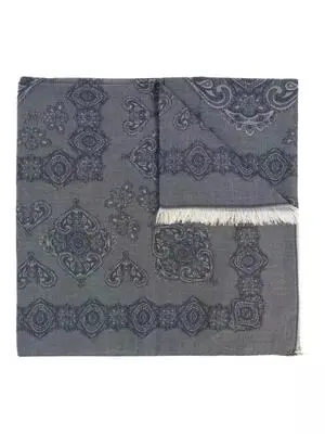Etro Paisley-print Fringed Scarf - Blue