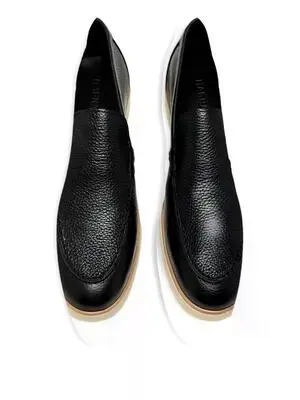 Magnanni Textured Leather Slip-on Loafers - Black