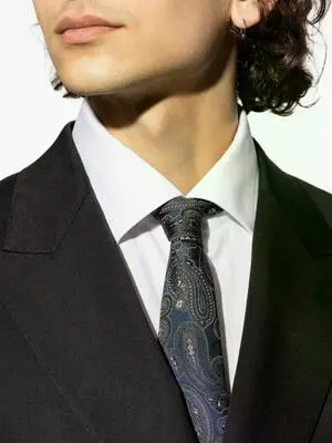 Etro Paisley-print Silk Neck Tie - Blue