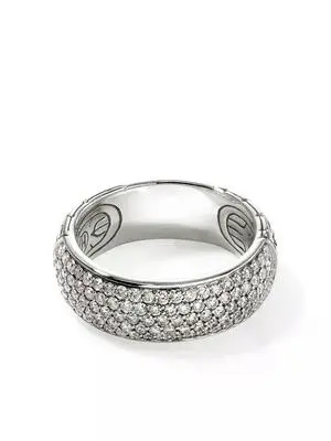 John Hardy 14kt White Gold Essential Diamond Band Ring