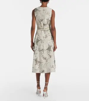 Max Mara Cotton-blend Jacquard Midi Dress