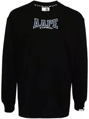 AAPE BY *A BATHING APE Logo-print Long-sleeved T-shirt - Black