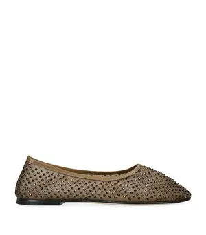 Dear Frances Embellished Ballerina Flats - Brown