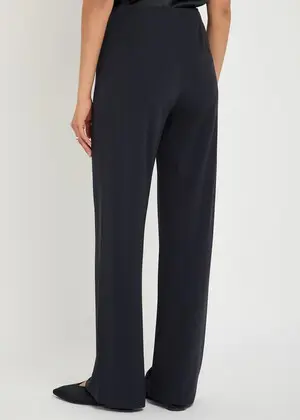 Vince Crepe Straight-leg Trousers - Navy