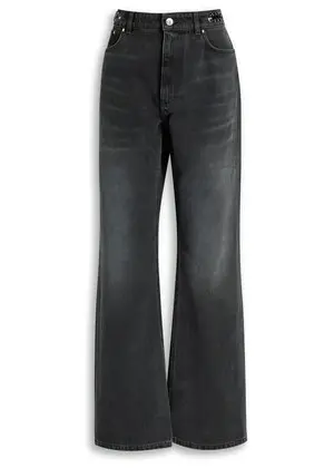 Rabanne Chain-embellished Straight-leg Jeans - Black