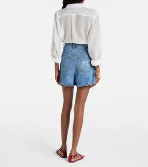 ALEMAIS Stephi High-rise Denim Shorts