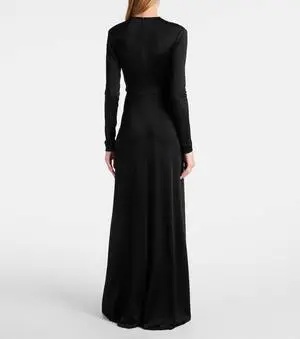 Victoria Beckham Embellished Gathered Crepe Gown
