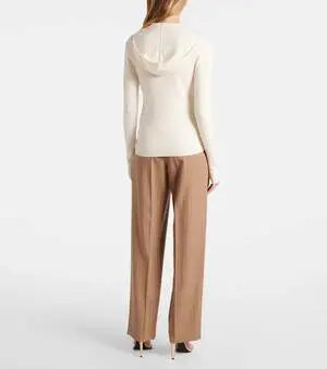 Victoria Beckham Wool-blend Jersey Zip-up Hoodie