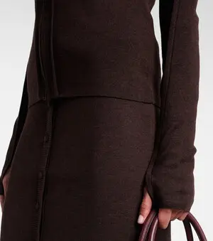 Victoria Beckham Wool-blend Jersey Zip-up Hoodie