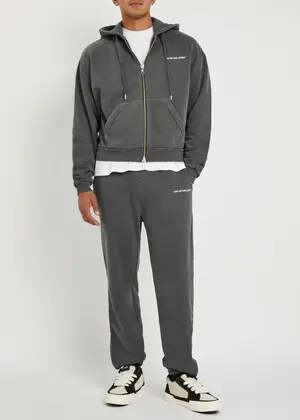 MKI MIYUKI ZOKU Logo Print Cotton-blend Zip-up Hooded Sweatshirt