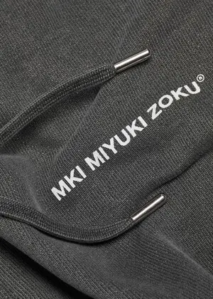 MKI MIYUKI ZOKU Logo Print Cotton-blend Zip-up Hooded Sweatshirt