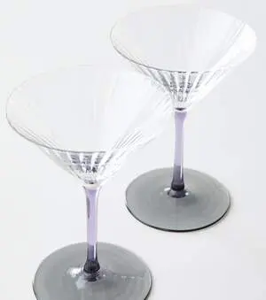 NASONMORETTI Set Of 2 Martini Glasses - Transparent