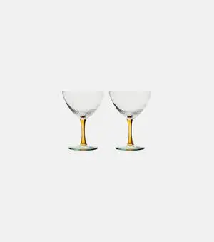 NASONMORETTI Set Of 2 Glass Cocktail Glasses - Multicoloured