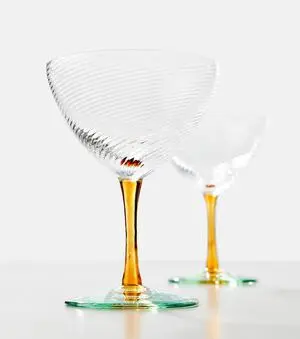 NASONMORETTI Set Of 2 Glass Cocktail Glasses - Multicoloured