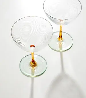 NASONMORETTI Set Of 2 Glass Cocktail Glasses - Multicoloured