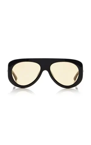Bottega Veneta Osservatorio Aviator Acetate Sunglasses - Black