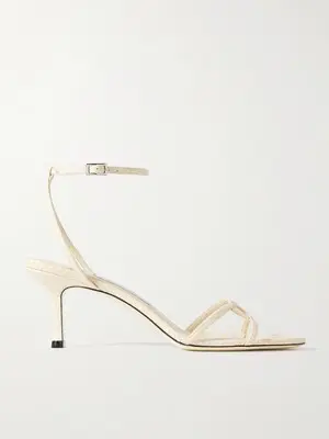 JIMMY CHOO Leo 65 Croc-effect Leather Sandals