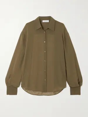 THE FRANKIE SHOP Peri Georgette Shirt - Green