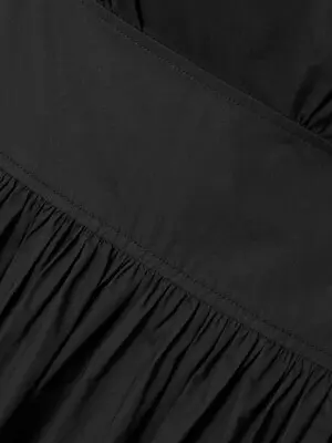 Matteau Gathered Organic Cotton Midi Dress - Black
