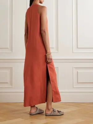 Brunello Cucinelli Bead-embellished Twill Midi Dress