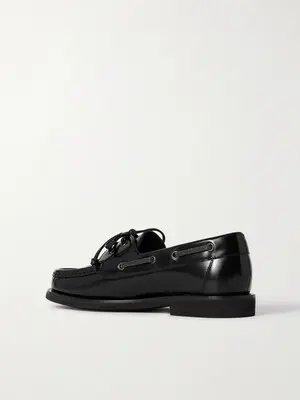 Brunello Cucinelli Embellished Polished-leather Boat Shoes