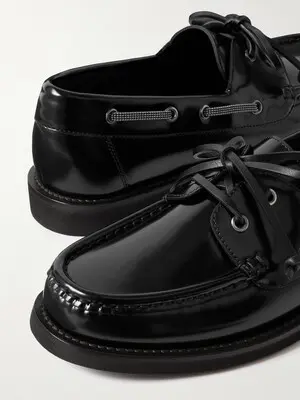 Brunello Cucinelli Embellished Polished-leather Boat Shoes