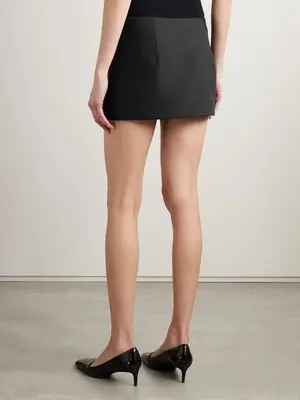 Khaite Jett Wool And Silk-blend Faille Mini Skirt