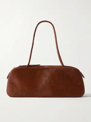 Khaite Simona Leather-trimmed Calf Hair Shoulder Bag - Red