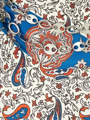 Rabanne Chain-detailed Paisley-print Crepe Top