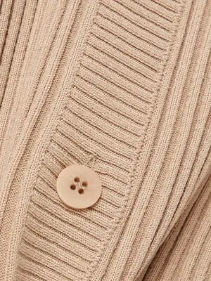 ANDREĀDAMO Cutout Ribbed-knit Top