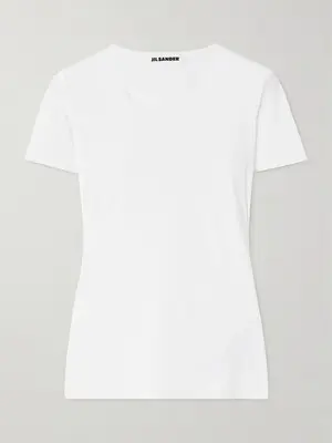 JIL SANDER Stretch-jersey T-shirt Neutrals