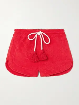 CAP D’ANTIBES Cotton-terry Kelly Shorts - Red