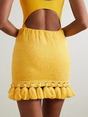 CAP D’ANTIBES Tasseled Eyelet-embellished Mini Skirt