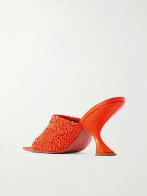 Amina Muaddi Taylor Raffia Mules - Orange