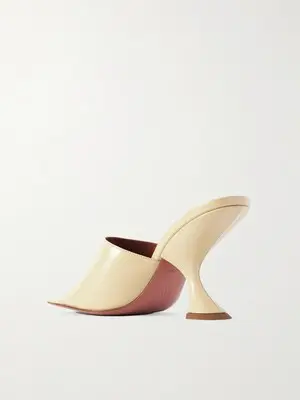 Amina Muaddi Patent Leather Mules