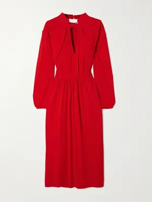 Marie Adam-Leenaerdt Crepe Midi Dress - Red