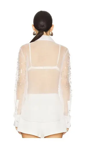 Retrofete Embellished Chiffon Shirt - White
