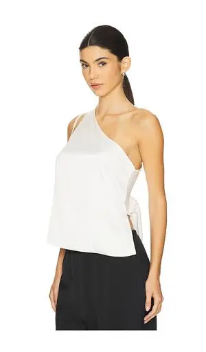 CEREN OCAK One Shoulder Satin Top