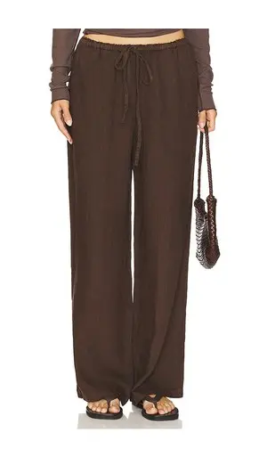 VIR VITA Delphine Linen Trousers - Chocolate