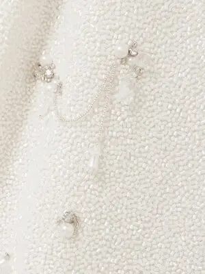 CLIO PEPPIATT Droplet Embellished Beaded Stretch-tulle Gown