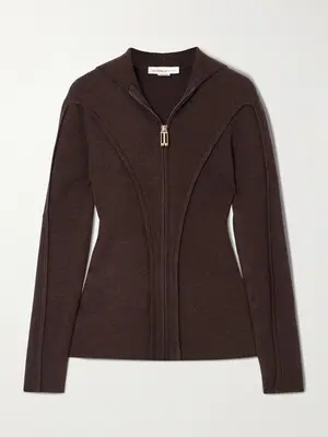 Victoria Beckham Paneled Merino Wool-blend Hoodie