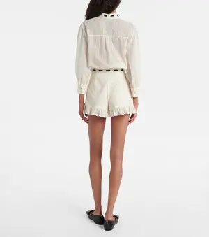 Valentino Garavani Floral Ruffled Cotton Shorts