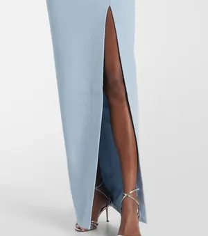 Rebecca Vallance Amery Embellished Puff-sleeve Gown - Blue