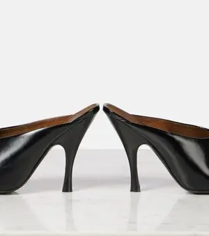 Khaite Colt 100 Leather Mules - Black