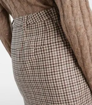 Brunello Cucinelli Checked Virgin Wool Flannel Mini Skirt