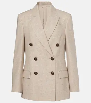 Brunello Cucinelli Wool And Cashmere Blazer - Beige