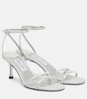JIMMY CHOO Jimmy Choo Leo 65 Leather Sandals Silver
