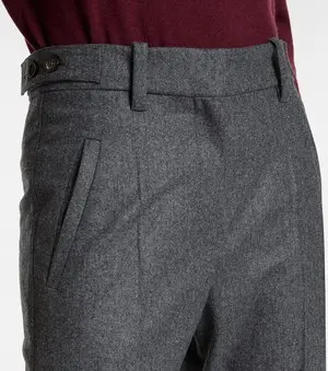 Brunello Cucinelli Pleated Virgin Wool Straight Leg Trousers