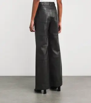 Victoria Beckham Alina Leather Wide-leg Trousers