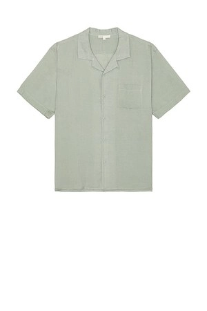 Onia Air Linen Convertible Vacation Shirt - Sage